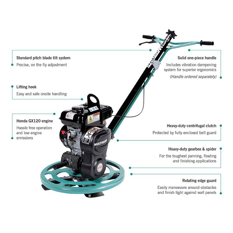 MQ Whiteman Walk-Behind Power Trowel CA4HC 24” – Honda 4 hp Petrol | Flextool